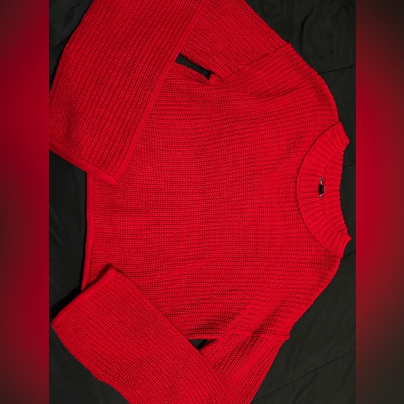 wild fable | Sweaters | Wild Fable Cropped Vibrant Red Knit Sweater ...